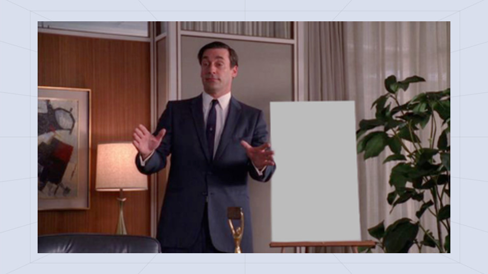 Don Draper Marketing Ad Pitch - Mad Men - AI Memes Template