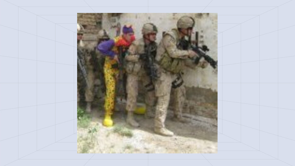 Army Soldiers With Clown Stacked Up - AI Memes Template