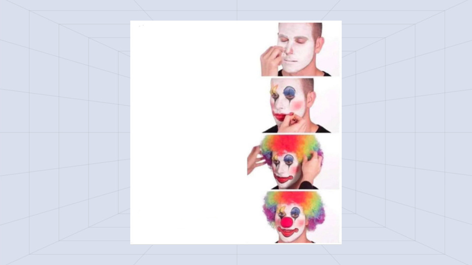 Clown Applying Makeup - AI Memes Template