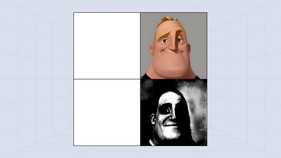 Normal and dark mr.incredibles - AI Memes Template