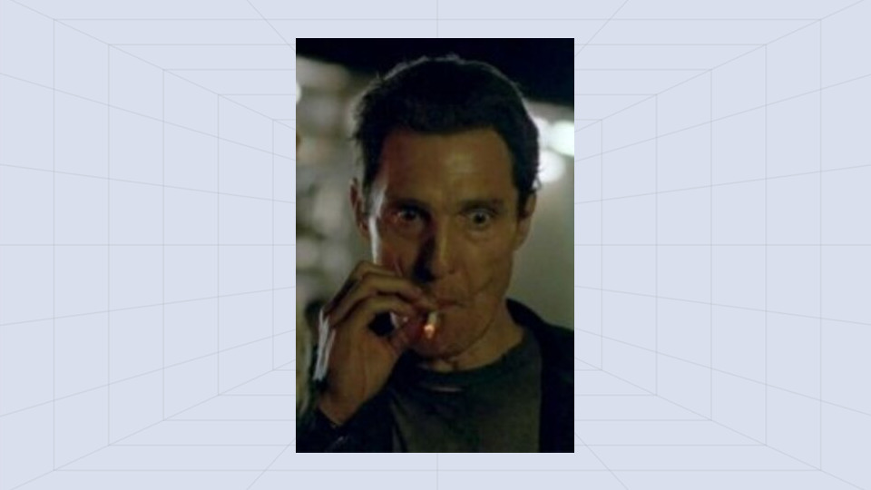 Matthew McConaughey Smoking Intensely - True Detective - AI Memes Template