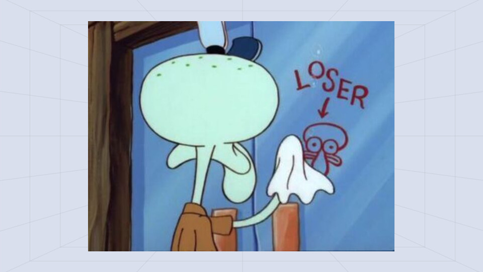 Squidward Cleaning Loser Graffiti - AI Memes Template