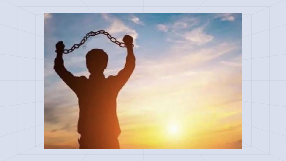 Man Breaking Chains with Sunset - AI Memes Template