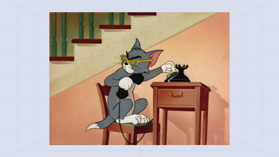 Tom Using Phone to Call Police - Tom and Jerry - AI Memes Template
