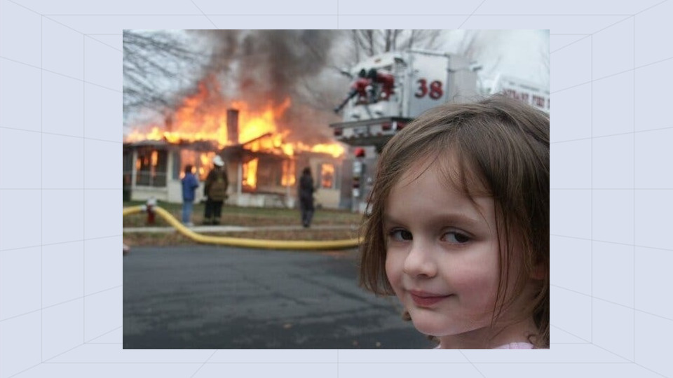 Disaster Girl Burning House Girl - AI Memes Template