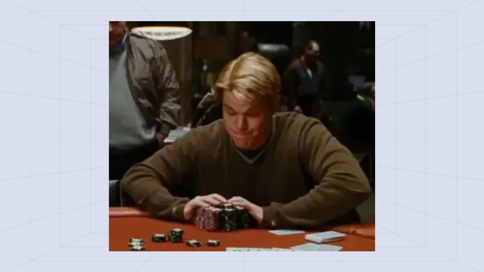 Matt Damon Is All In - Rounders - AI Memes Template