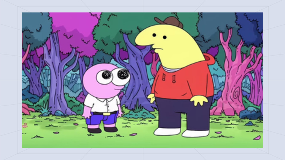 Charlie Dompler and Pim Pimling - Smiling Friends - AI Memes Template