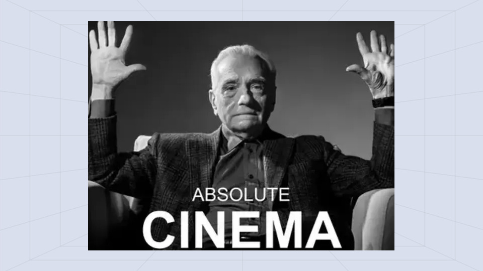 Absolute Cinema - Martin Scorsese with Hands Up - AI Memes Template