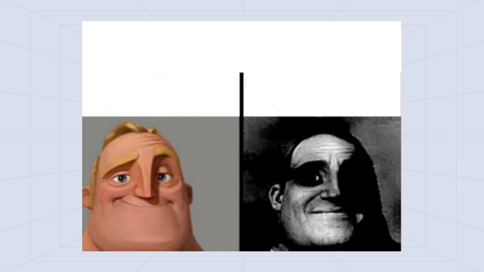 Normal and dark mr.incredibles - AI Memes Template