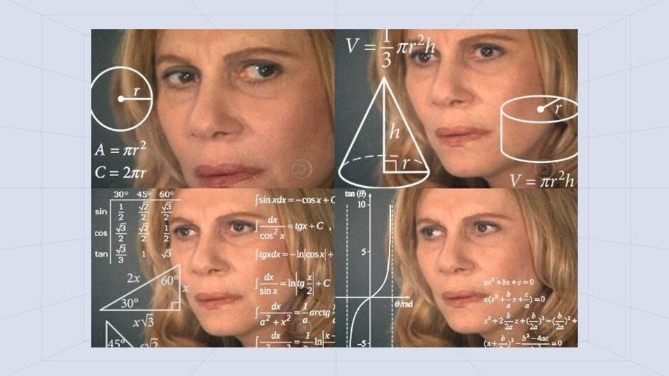 Confused Calculating Math Woman - AI Memes Template