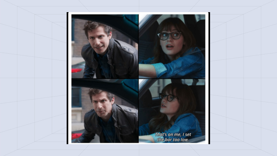 Brooklyn 99 Set the bar too low - AI Memes Template