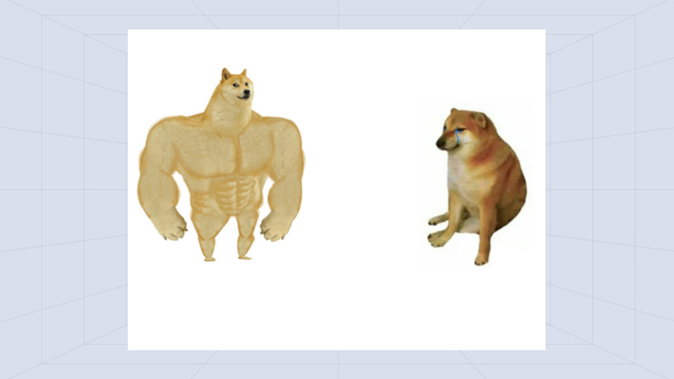 Buff Doge vs. Cheems - AI Memes Template