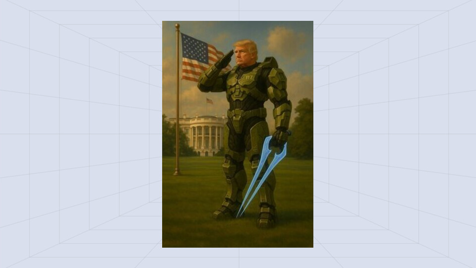 Donald Trump as Master Chief - AI Memes Template