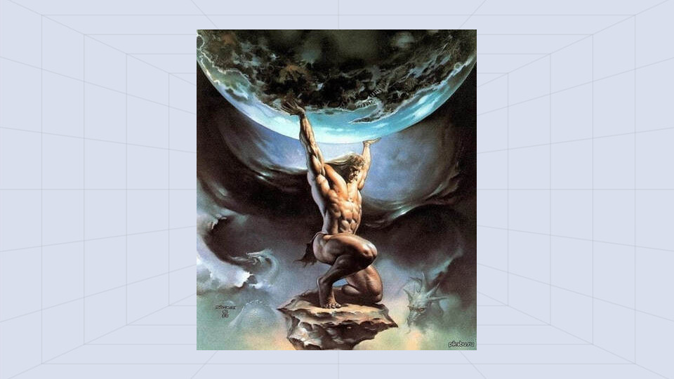 Atlas holding Earth - AI Memes Template