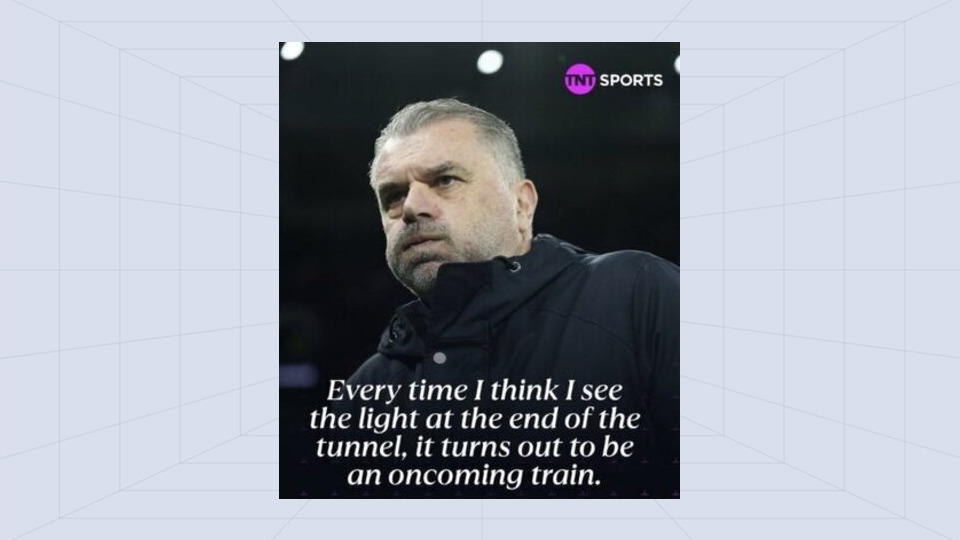Ange Postecoglou Light At End of Tunnel Train Quote - AI Memes Template