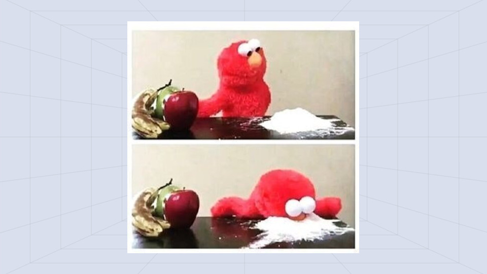 elmo cocaine - AI Memes Template
