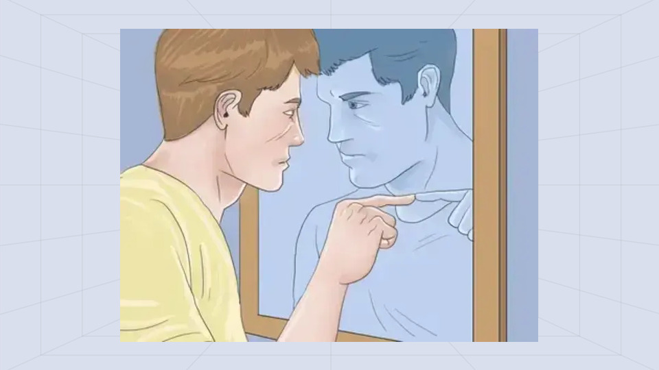 Guy Pointing At Himself in Mirror - AI Memes Template