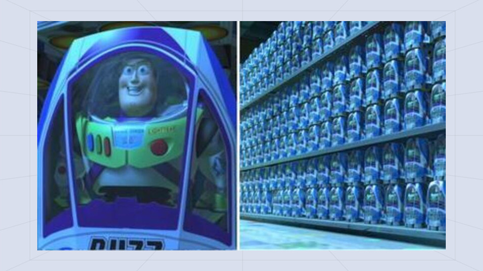 Buzz Light Year with Clones On Store Shelf - AI Memes Template
