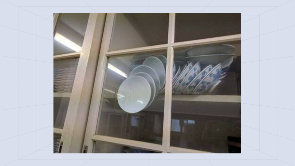 Falling Plates in Closed Cupboard - AI Memes Template