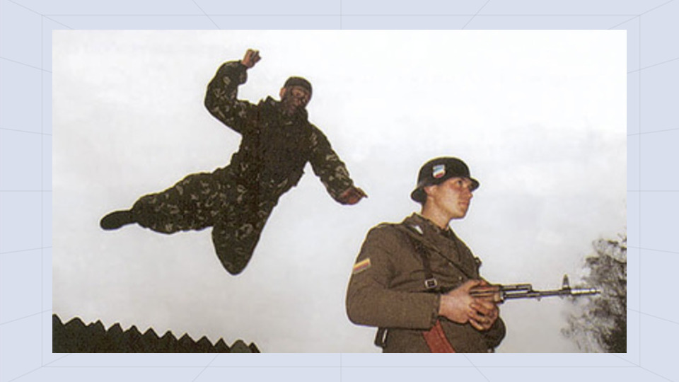 Soldier jump spetznaz - AI Memes Template