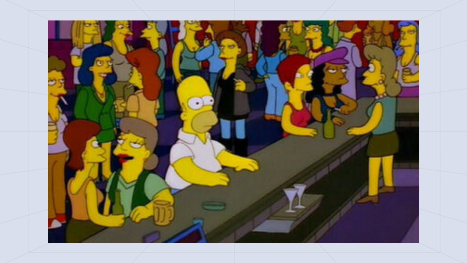 Homer Simpson In Lesbian Bar - AI Memes Template