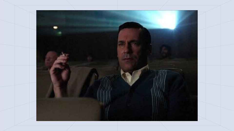 Don Draper at the Movies - AI Memes Template