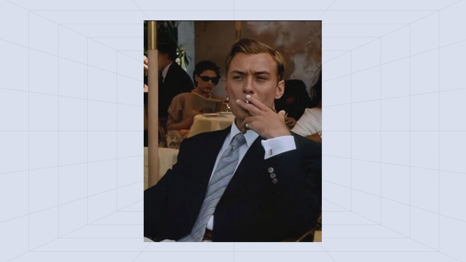 Jude Law Smoking Cigarette - The Talented Mr. Ripley - AI Memes Template