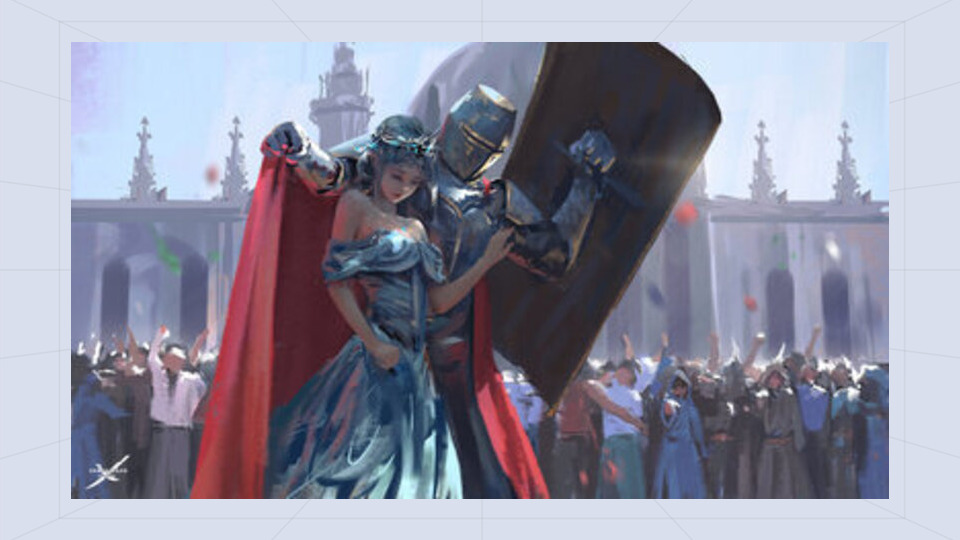 Knight Protecting Princess - AI Memes Template