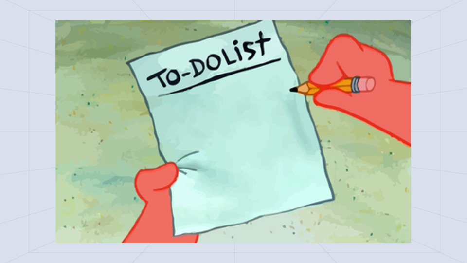 Patrick's To Do List Blank - SpongeBob Squarepants - AI Memes Template