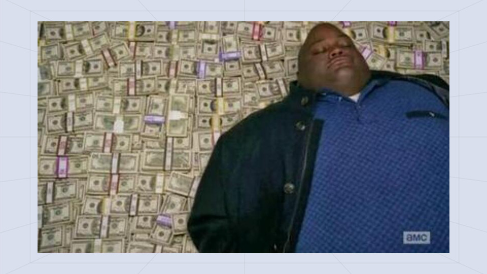 Breaking Bad Huell Laying On Money - AI Memes Template