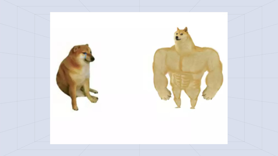 Buff Doge vs. Cheems - AI Memes Template