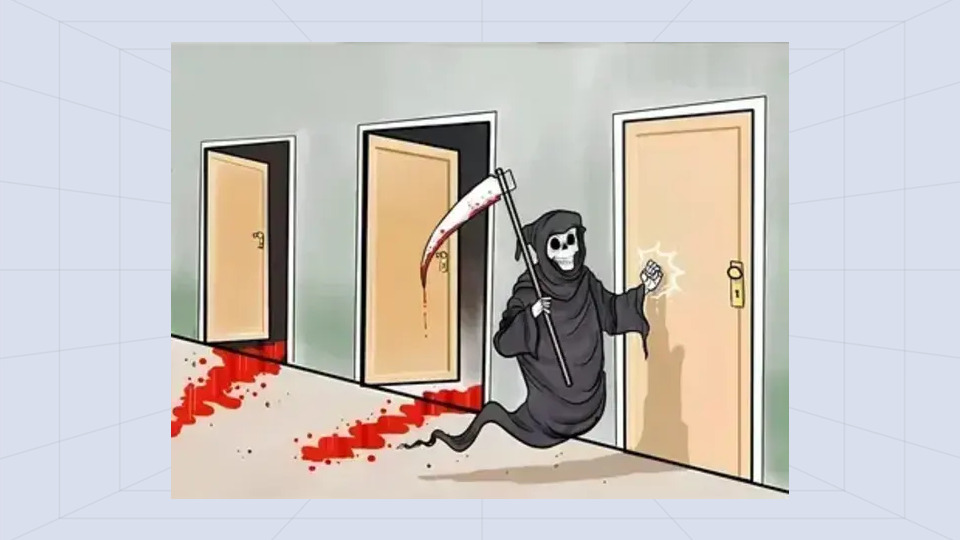 Death Knocking on Doors - Grim Reaper - AI Memes Template