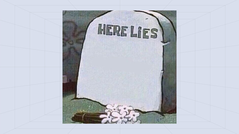 Here Lies Spongebob Tombstone - AI Memes Template