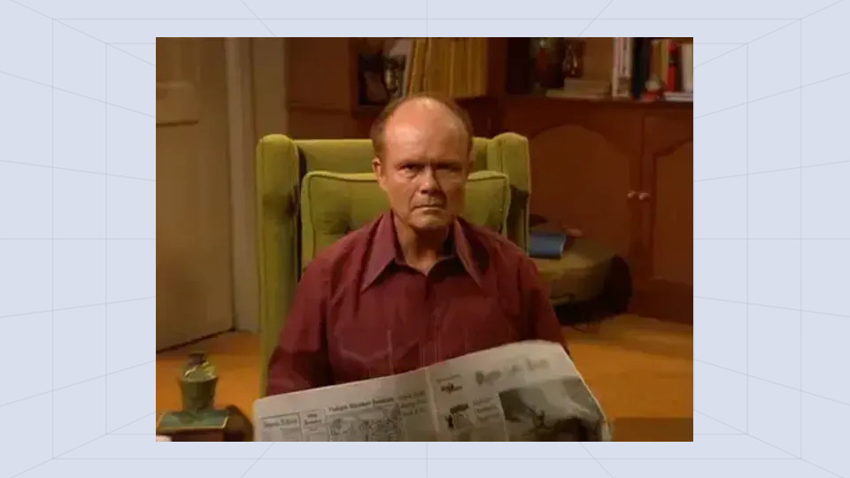 Red Forman with Newspaper - That '70s Show - AI Memes Template