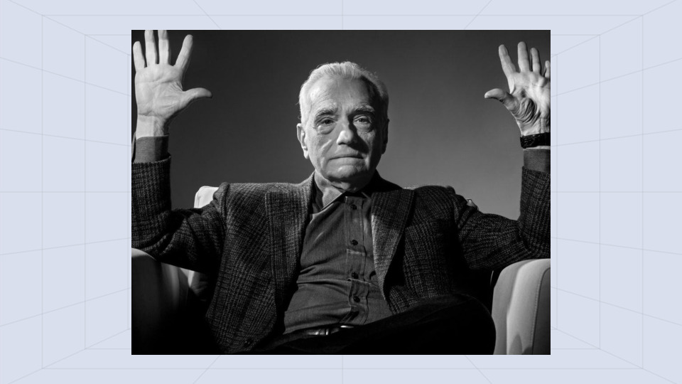 Absolute Cinema - Martin Scorsese with Hands Up - AI Memes Template