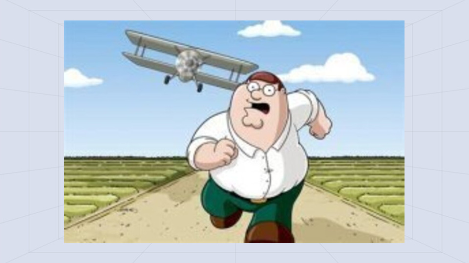 Peter Griffin Running Away From a Plane - Family Guy - AI Memes Template