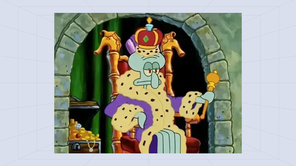 King Squidward - SpongeBob SquarePants - AI Memes Template