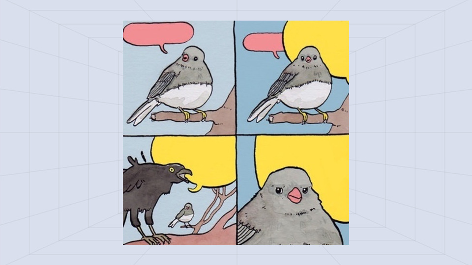 Interrupting bird - AI Memes Template