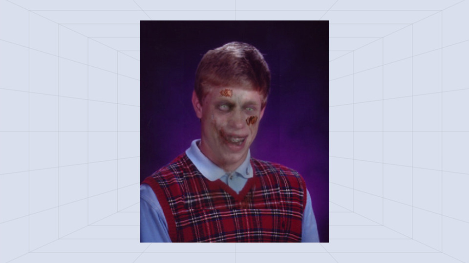 Zombie Bad Luck Brian - AI Memes Template