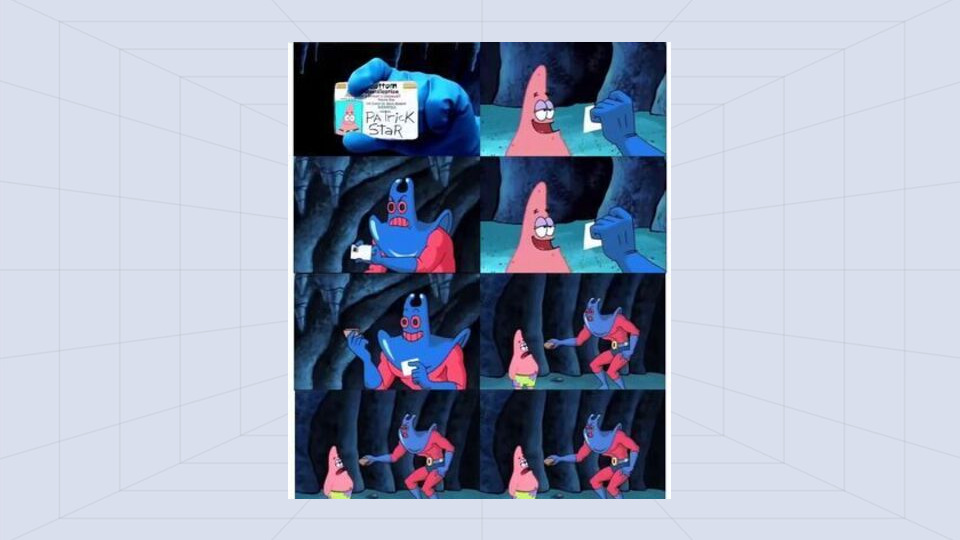 Patrick Star and Man Ray - AI Memes Template