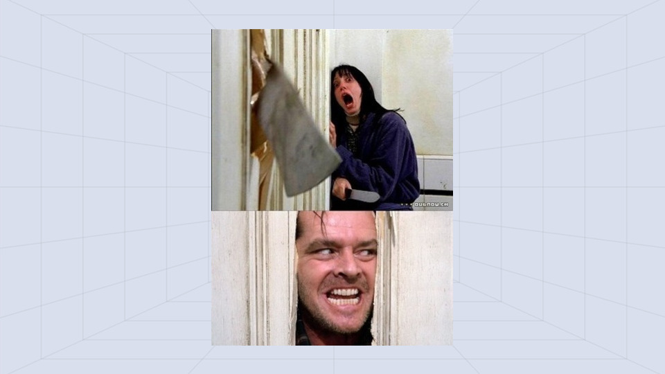 Jack Torrance axe shining - AI Memes Template