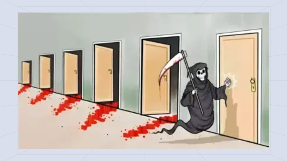 Death Knocking on Doors - Grim Reaper - AI Memes Template
