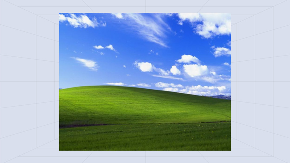 Windows Background - Hill with Blue Skies and Clouds - AI Memes Template