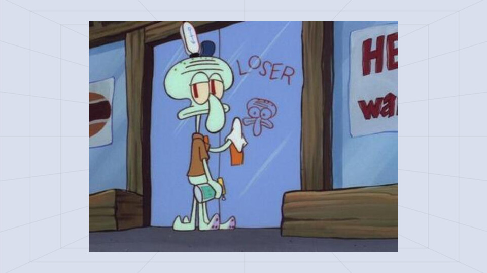 Squidward Cleaning Loser Graffiti - AI Memes Template