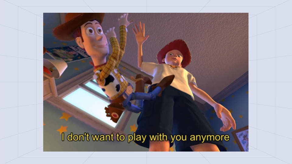 I Don't Want to Play with You Anymore - Toy Story - AI Memes Template