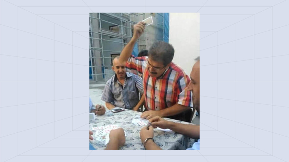 angry turkish man playing cards meme - AI Memes Template