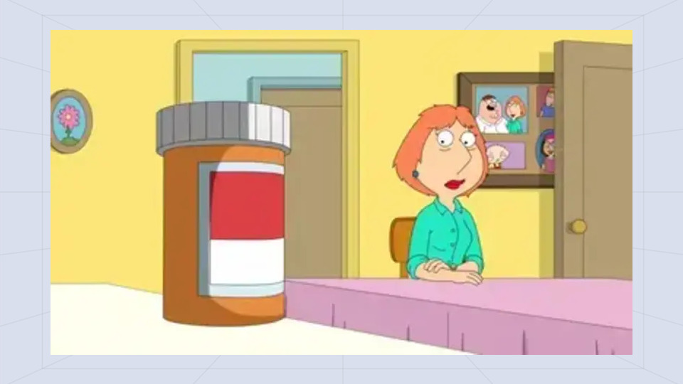 Lois Looking At Pill Bottle - Family Guy - AI Memes Template