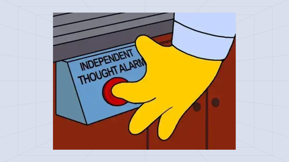 Independent Thought Alarm - The Simpsons - AI Memes Template